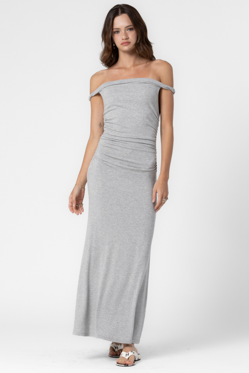 Rib Knit Twist Off Shoulder Dress – Ruby and Jenna
